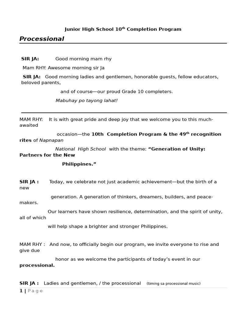 Junior High School 10th Completion Program | PDF