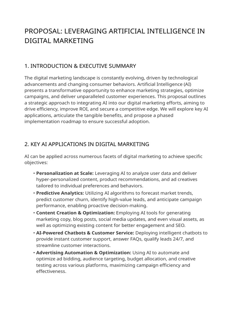 AI in Digital Marketing Plan | PDF | Artificial Intelligence ...