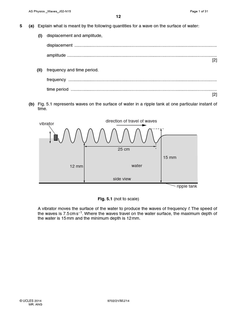 Unit 8a As Waves - June 02 - Nov 15 | PDF | Waves | Wavelength