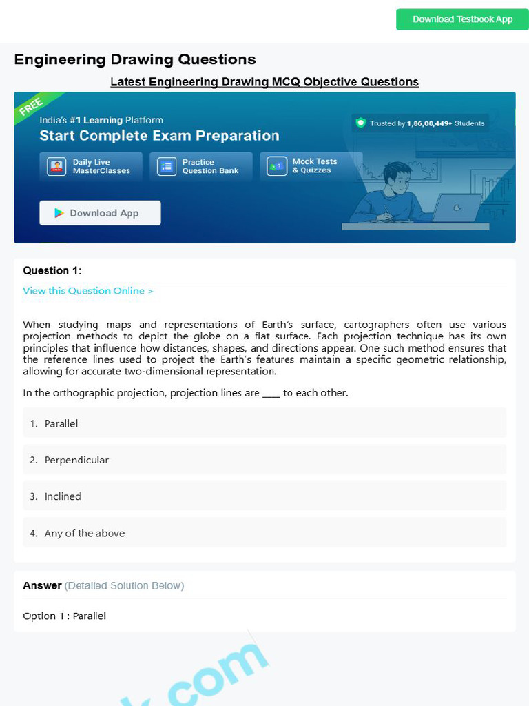 MCQ Engineeringdrawing | PDF | Pencil | Technical Drawing
