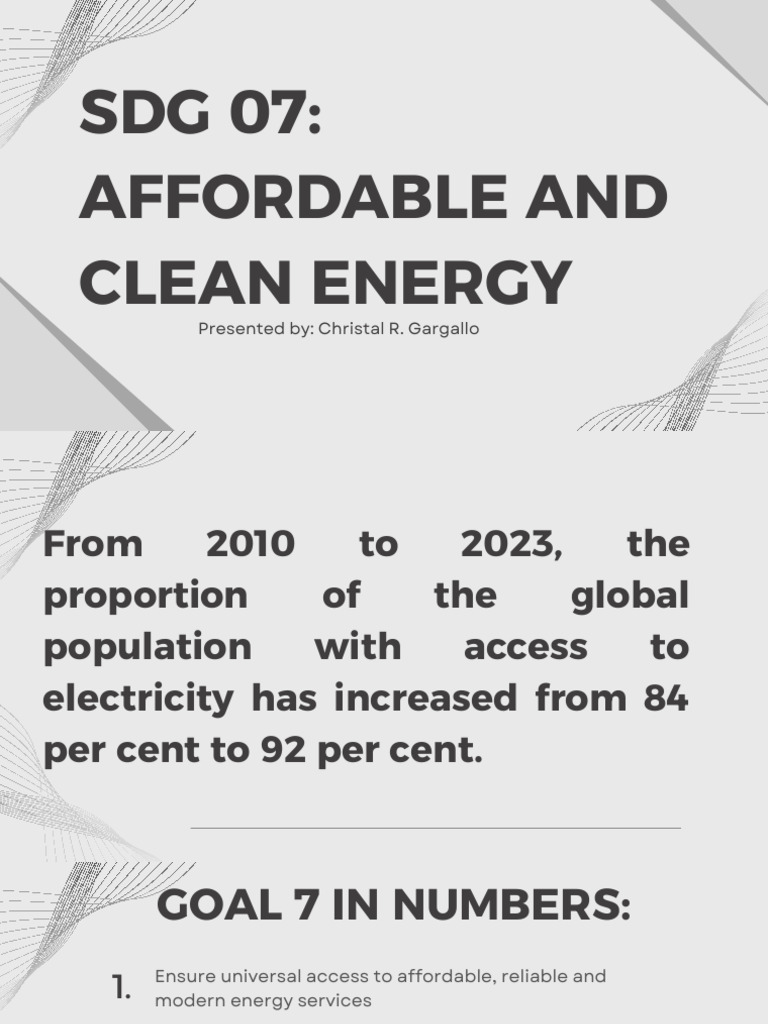 SDG 7 | PDF | Sustainable Energy | Renewable Energy