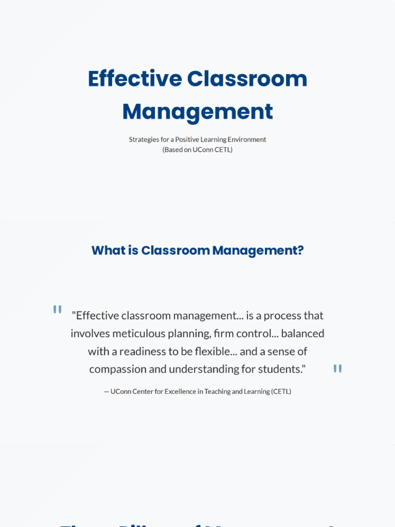 Effective Classroom Management | PDF