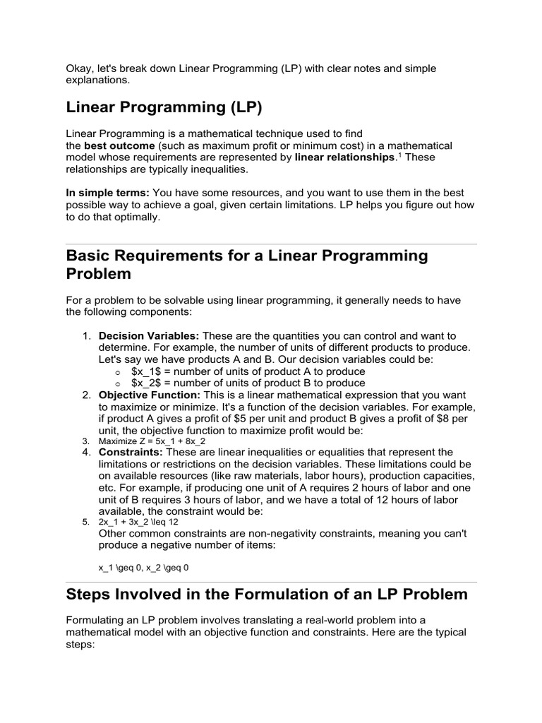 Linear Programming | PDF | Linear Programming | Mathematical Optimization