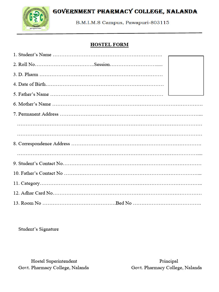 Hostel Form | PDF