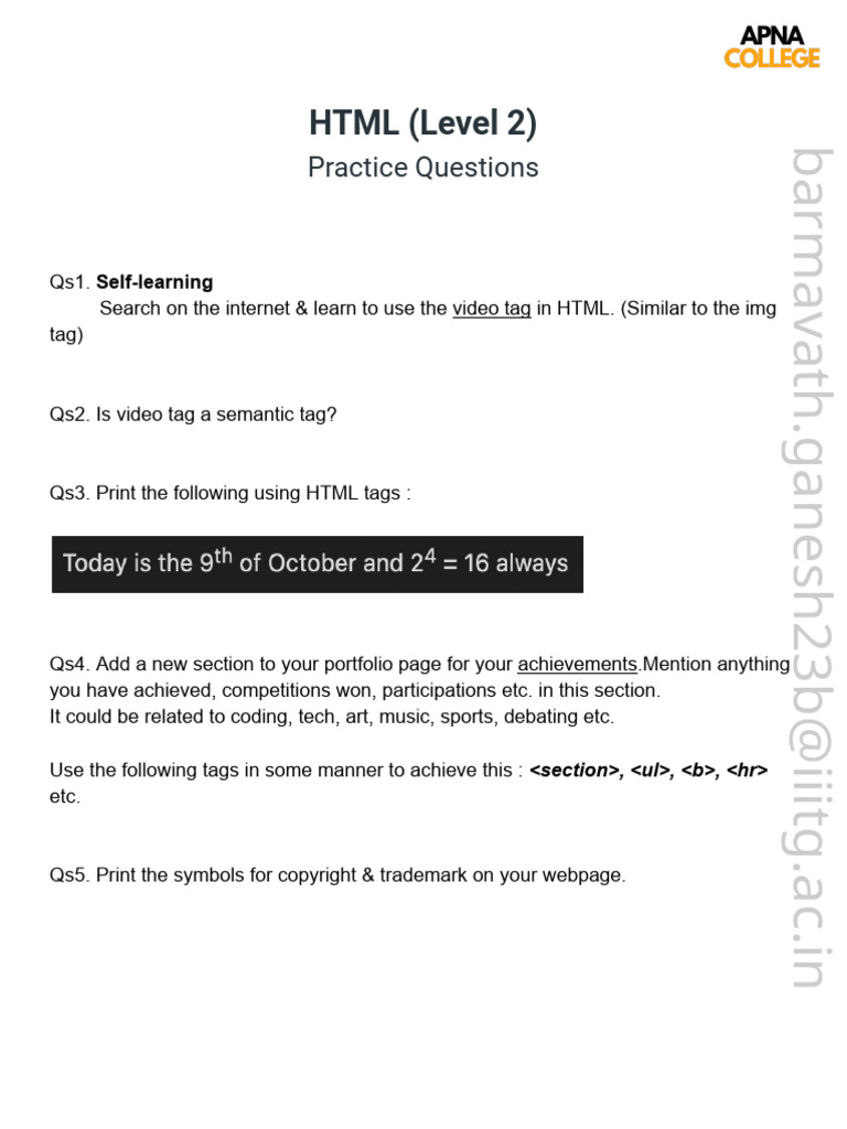 HTML Level 2 (QS) | PDF