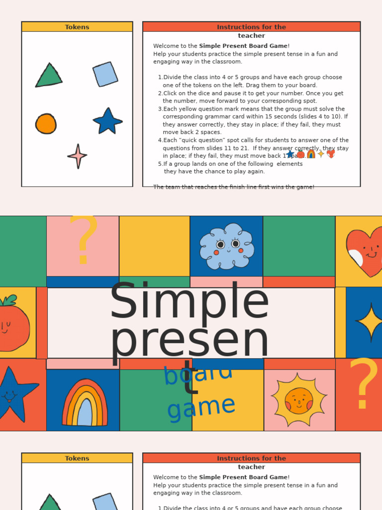 Simple Present Board Game Guide | PDF | Verb | Languages
