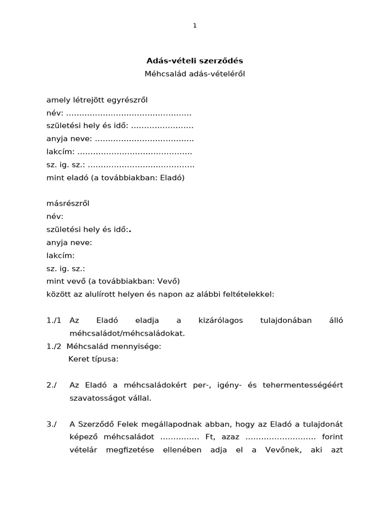 Adasveteli Szerzodes | PDF