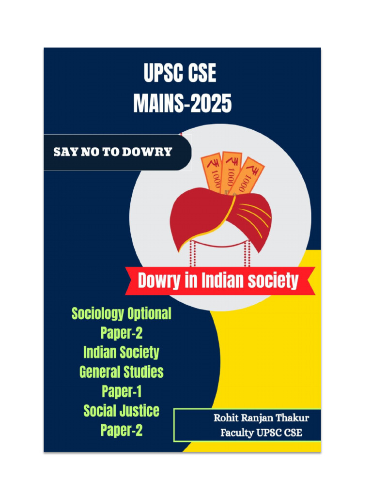Dowry in Indian society UPSC CSE Mains | PDF | Justice | Crime & Violence