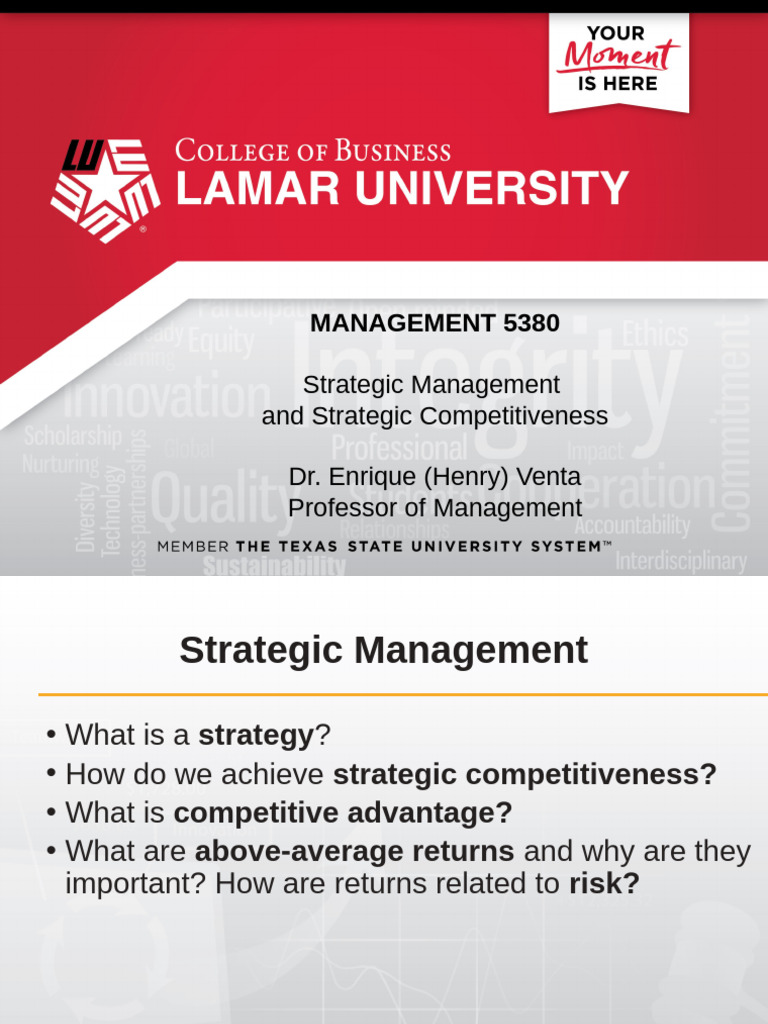 Strategic Management for Competitive Advantage | PDF | Strategic ...