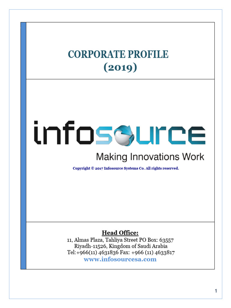 Infosource Corporate Profile 2019 | PDF | Oracle Corporation | Supply ...
