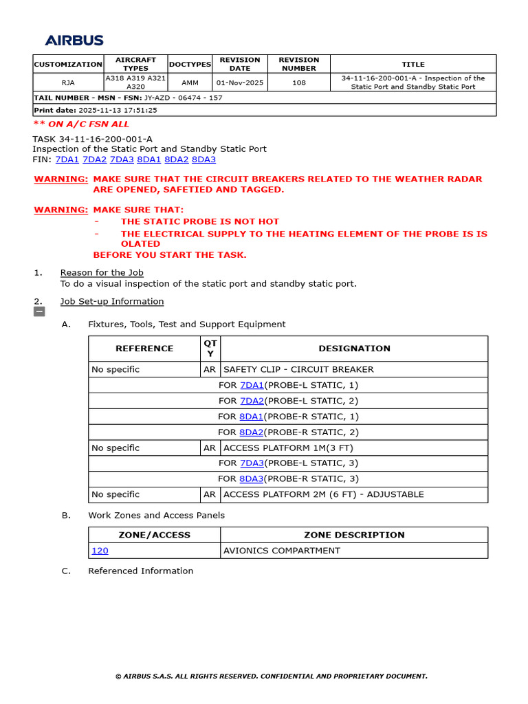 Static Port Inspection Procedure | PDF | Jet Aircraft | Airliner