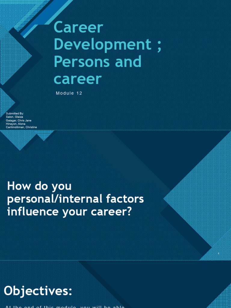 Module 12 - Career Development Persons and Career | PDF | Gender ...