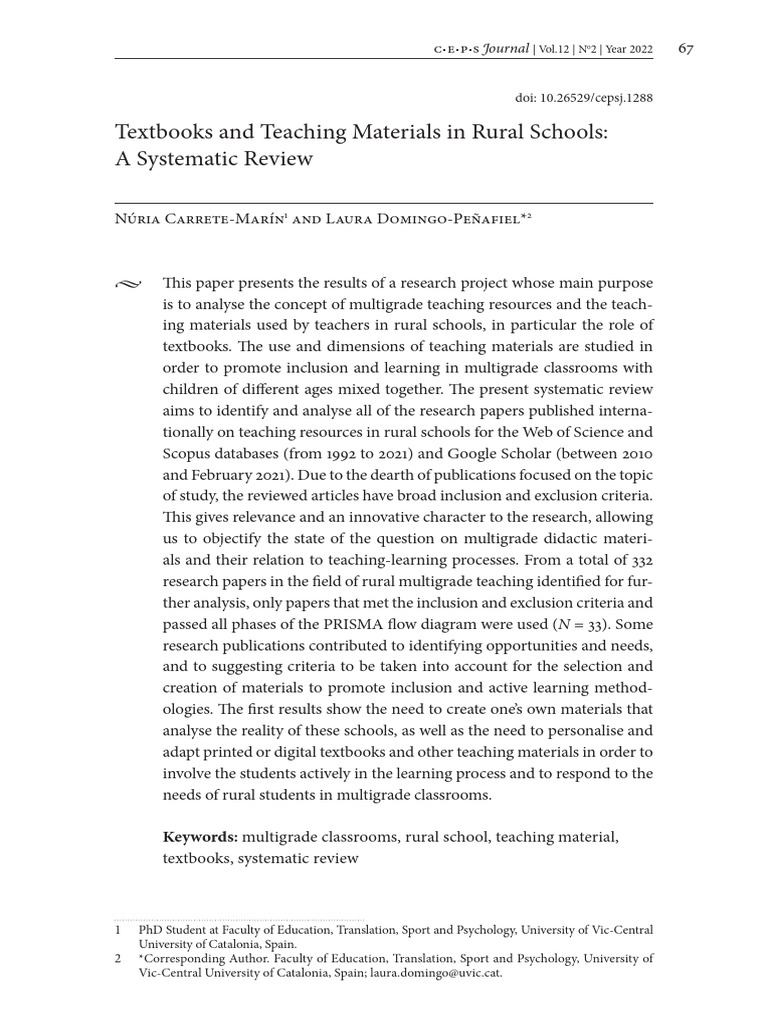 Textbooks and Teaching Materials in Rural Schools | PDF | Pedagogy ...