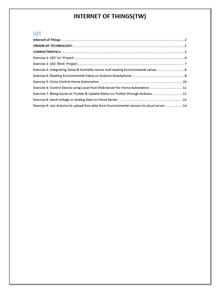 Internet of Things Basic TW | PDF | Internet Of Things | Arduino