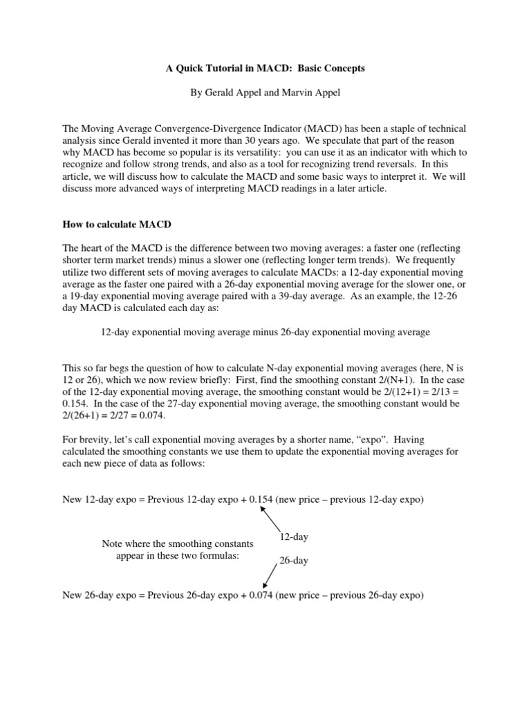 Gerald Appel - MACD Tutorial | PDF