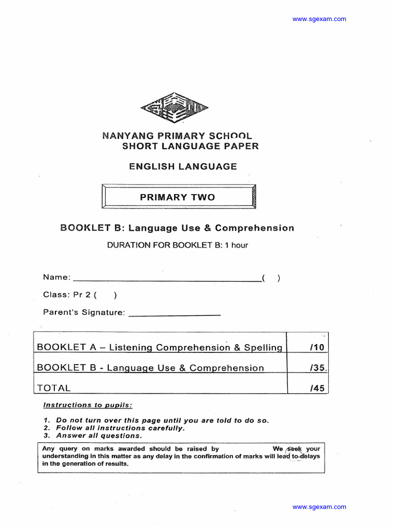 2019 P2 English Language Paper Nanyang | PDF