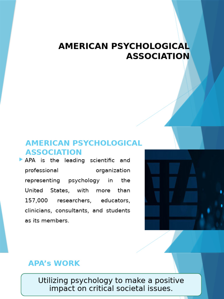 Overview of American Psychological Association | PDF | Psychology ...