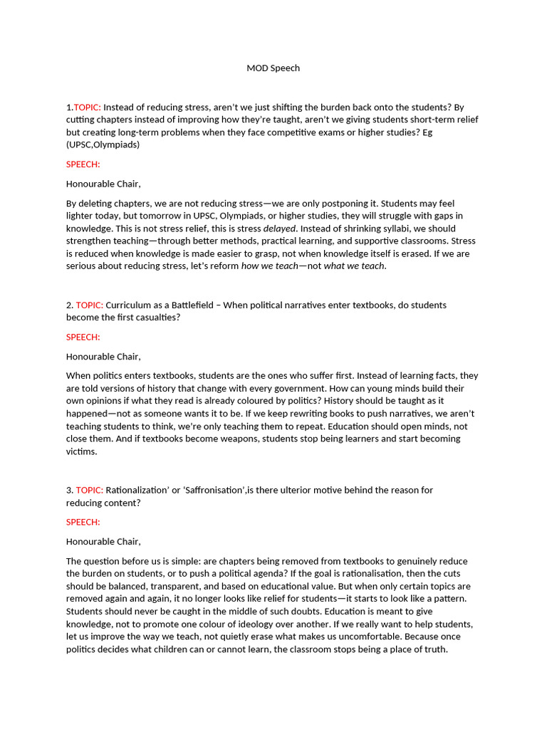 MOD Speech | PDF | Knowledge | Cognition