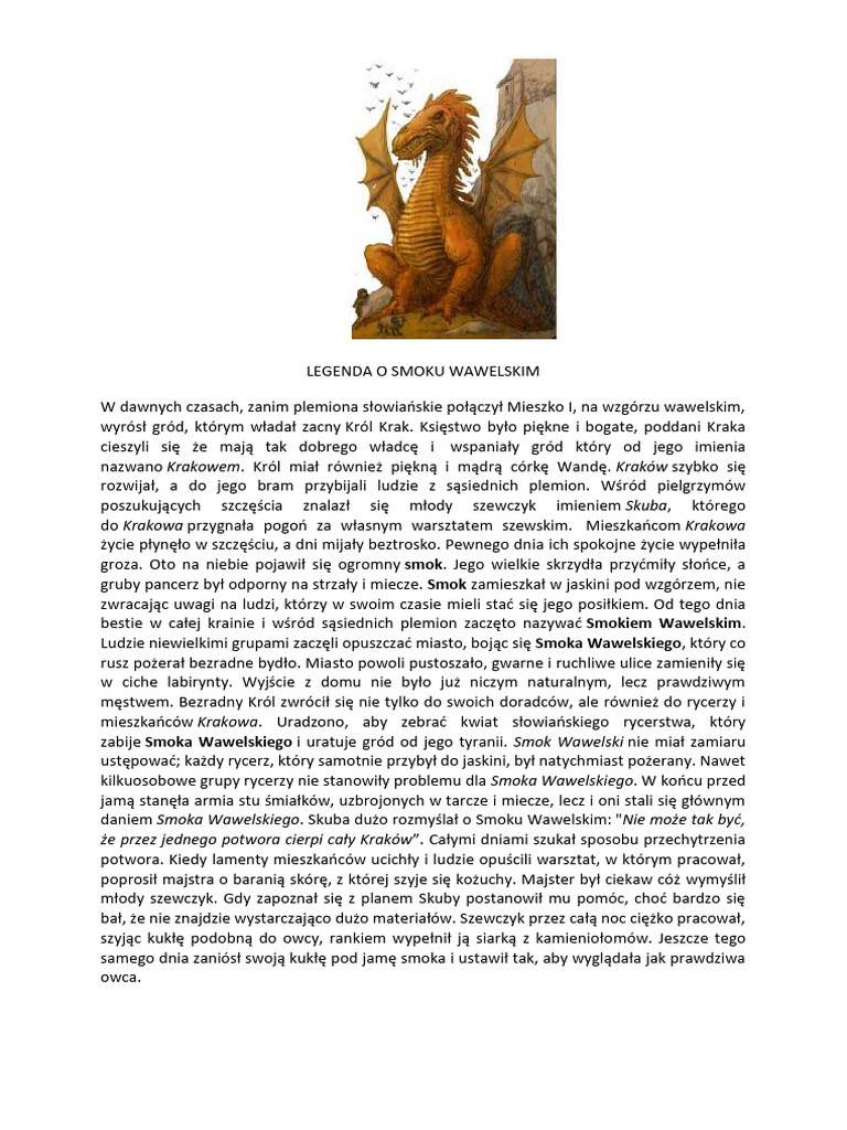 Legenda o Smoku Wawelskim | PDF