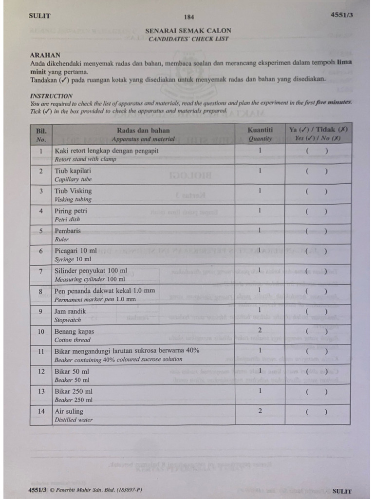 Latihan Amali Bio 3.0 | PDF