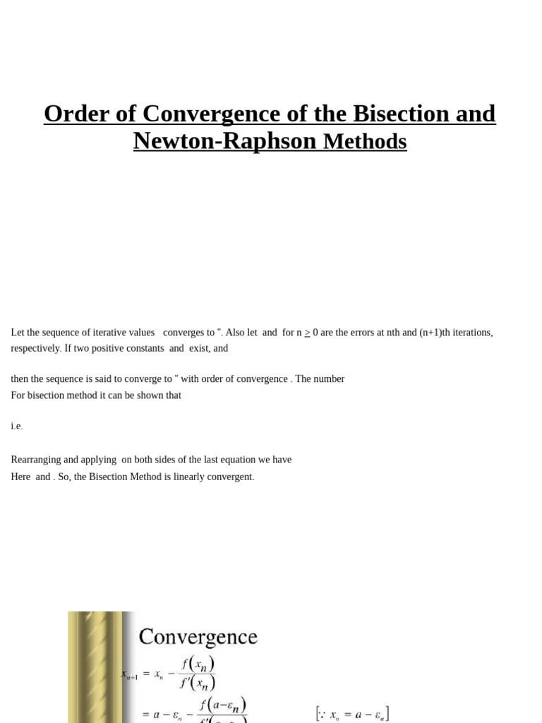 Order of Convergence of The BM NRM | PDF