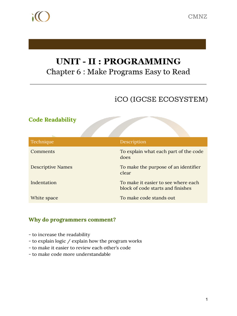 Make Programs Easy To Read | PDF