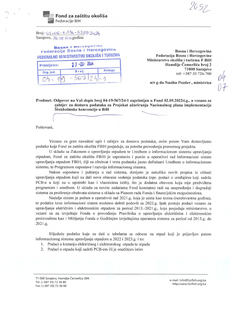 Fond Odgovor Na Dopis_PCB, EE Oprema | PDF