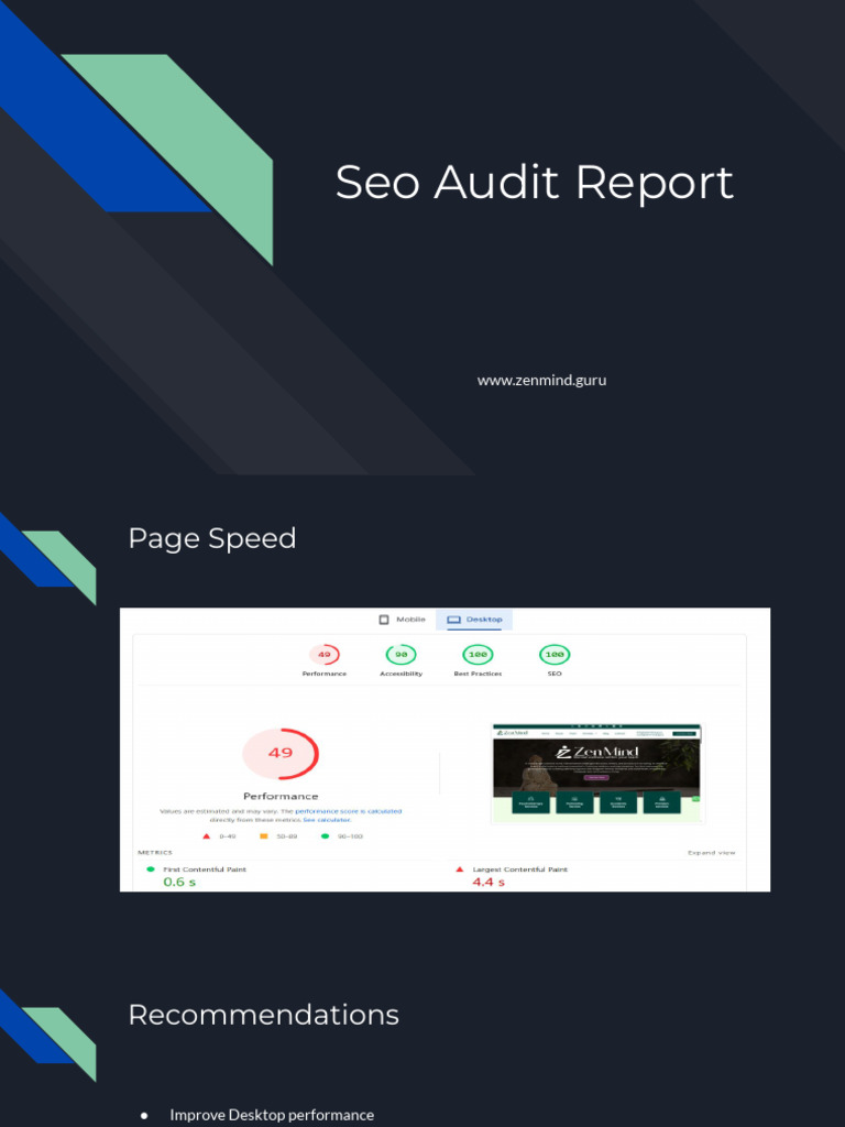 SEO Audit Report Zenmind | PDF