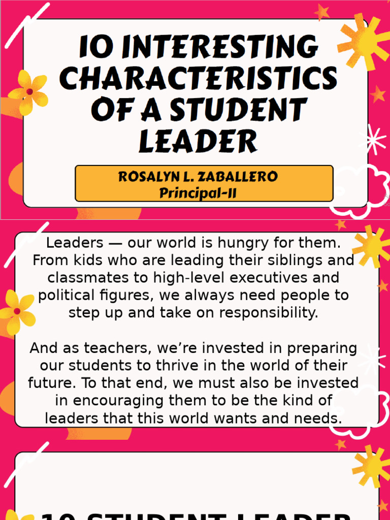 10 Interesting Characteristics of Student Leaders | PDF | Leadership ...