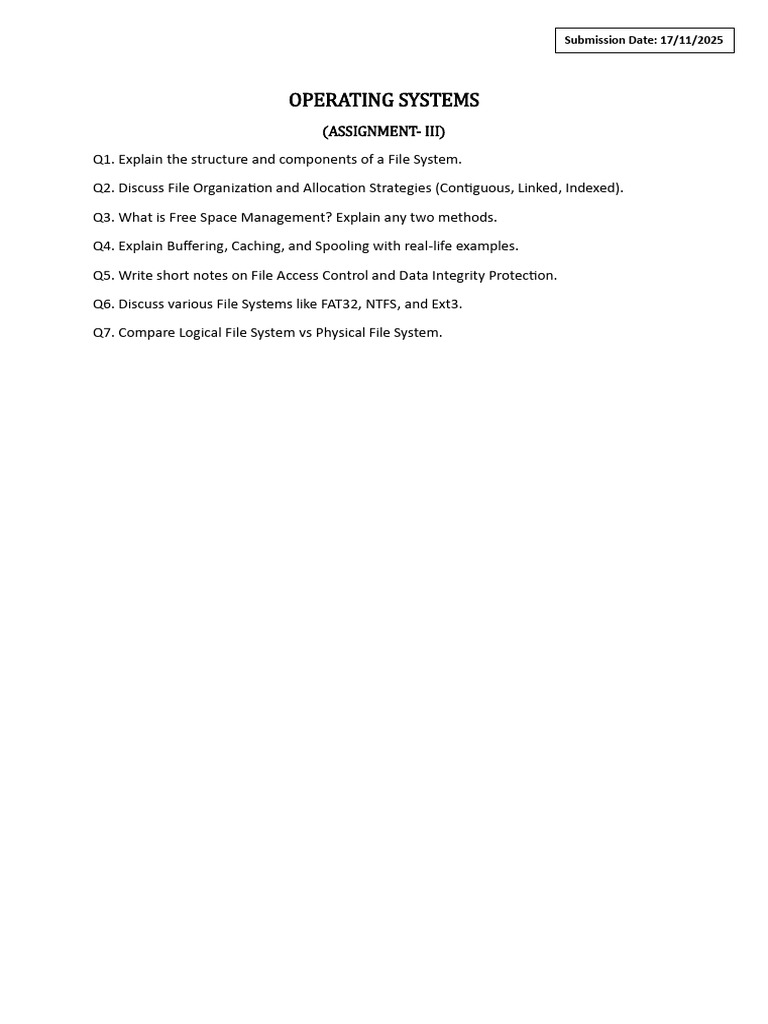 OS Assignment 3 | PDF