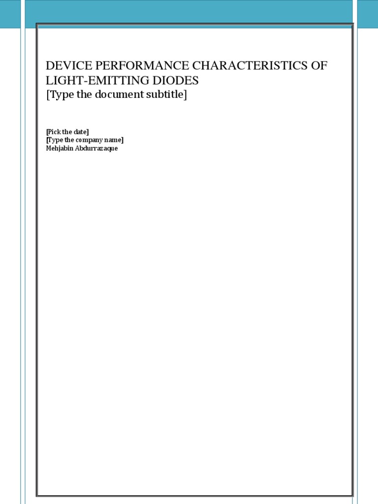 LED - Device Performance Characteristics | Download Free PDF | P–N ...