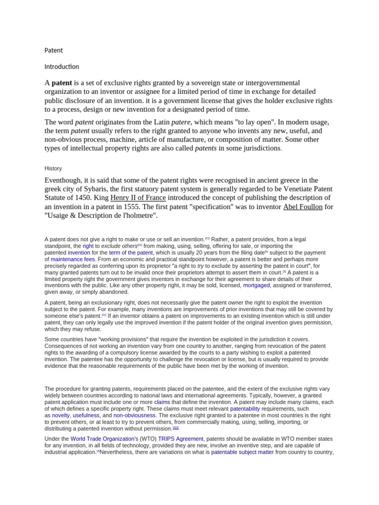 Understanding Patents and Their Rights | PDF | Patent | Glossary Of ...