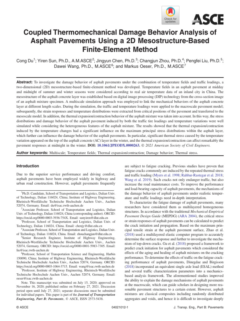 Asphalt Pavement Damage Analysis Method | PDF | Road Surface | Fracture