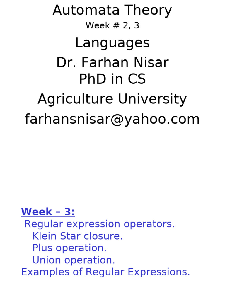 Lec 2-3 | PDF | String (Computer Science) | Syntax (Logic)