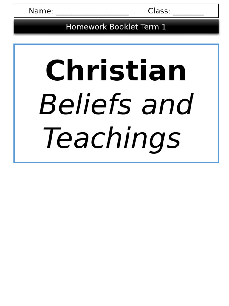 Christian Beliefs Homework Booklet | PDF | Jesus | Resurrection Of Jesus