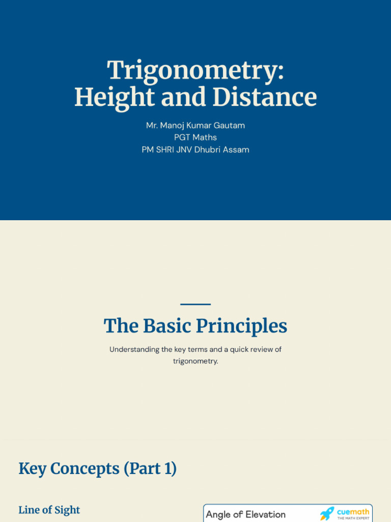 Height and Distance Trigonometry | PDF