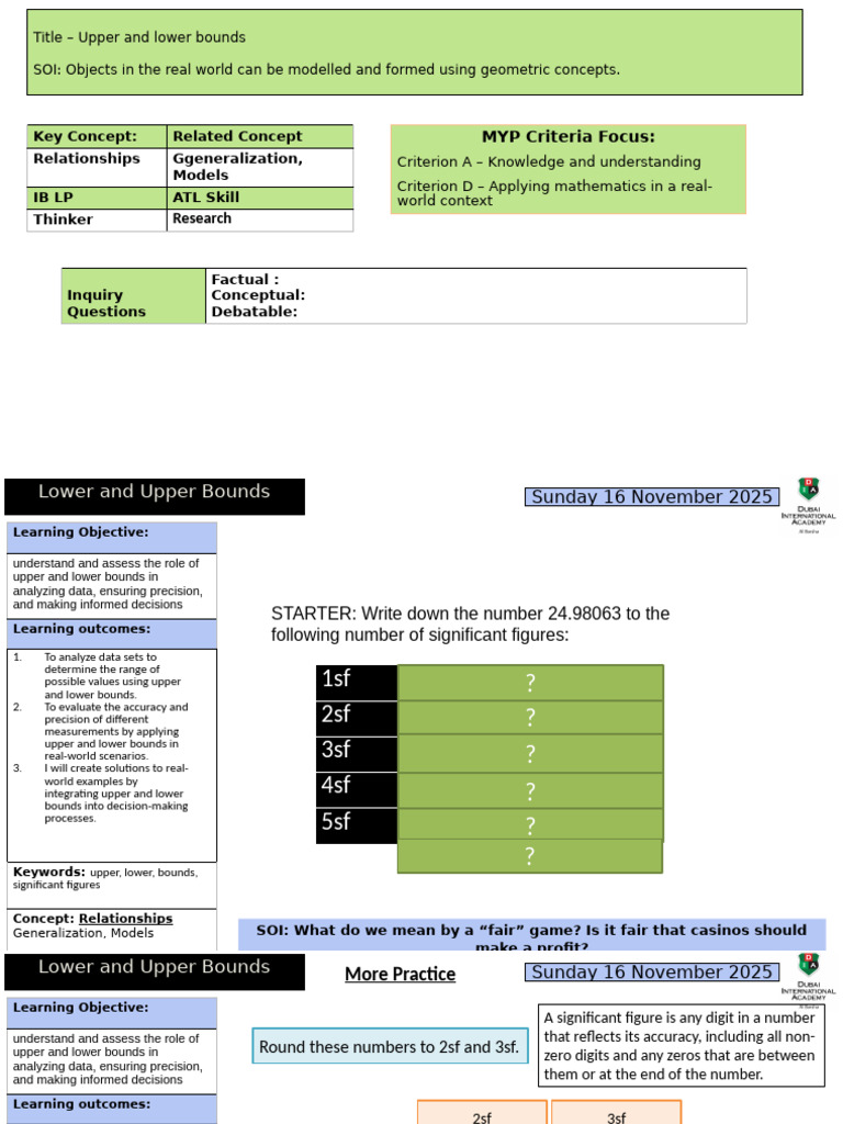 Understanding Upper and Lower Bounds | PDF | Accuracy And Precision ...