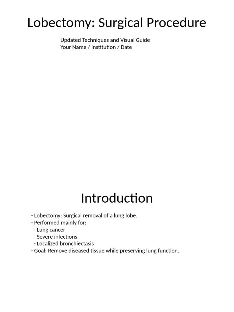 Lobectomy Surgical Techniques Guide | PDF