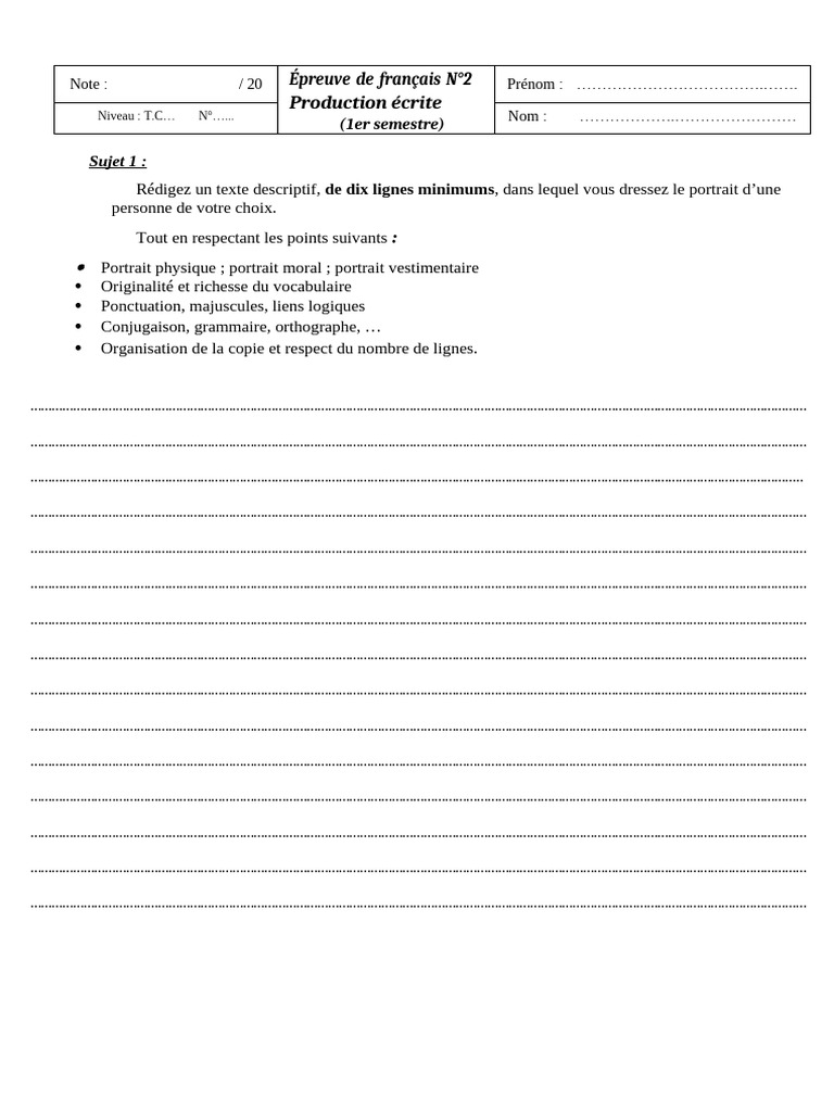 Eval Production 1 s1 | PDF