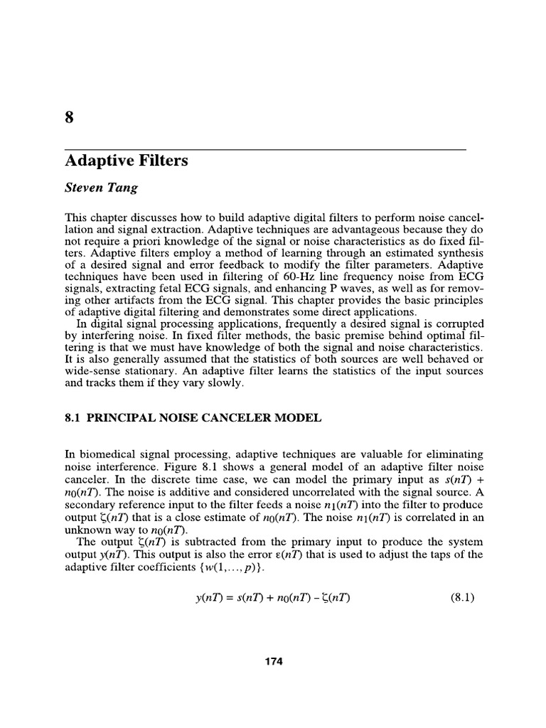 Adaptive Filters Notes | PDF