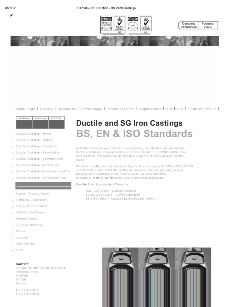 Print - IsO 1083 - BS en 1563 - BS 2789 Castings | PDF