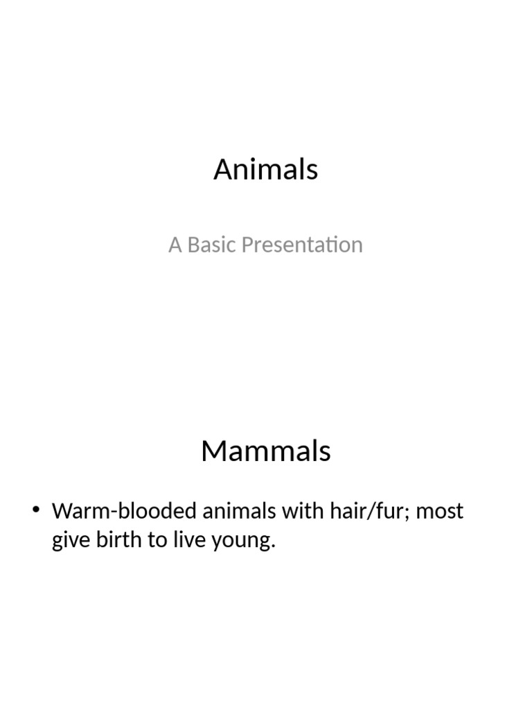 Animals - Presentation 1 | PDF