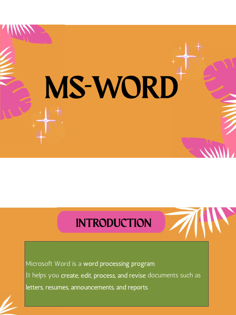 Ms-Word 1 | PDF | Microsoft Word | Cursor (User Interface)
