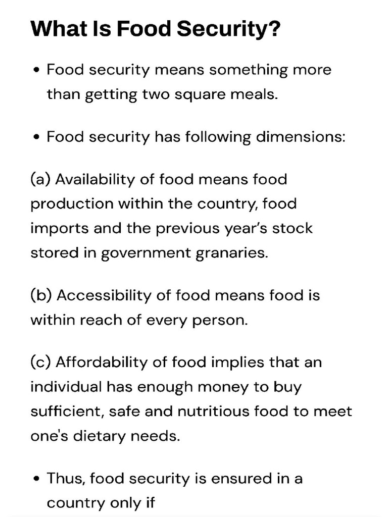 Food Security | PDF