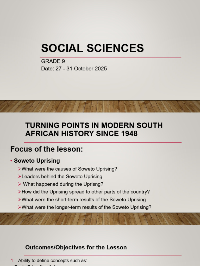 Week 3 Lesson 5 - Soweto Uprisng | PDF | South Africa | Apartheid