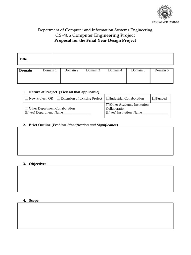 Appendix C2 - FYDP Proposal Form | PDF | Computing