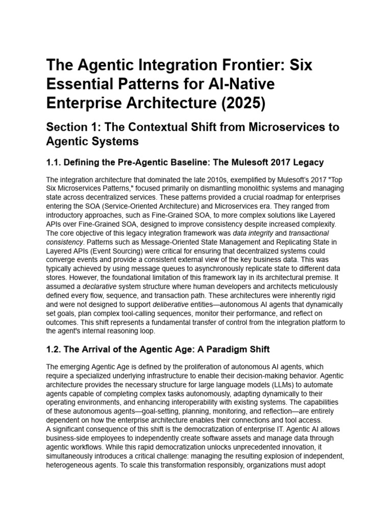 Agentic Integration Patterns Research | PDF | Artificial Intelligence ...