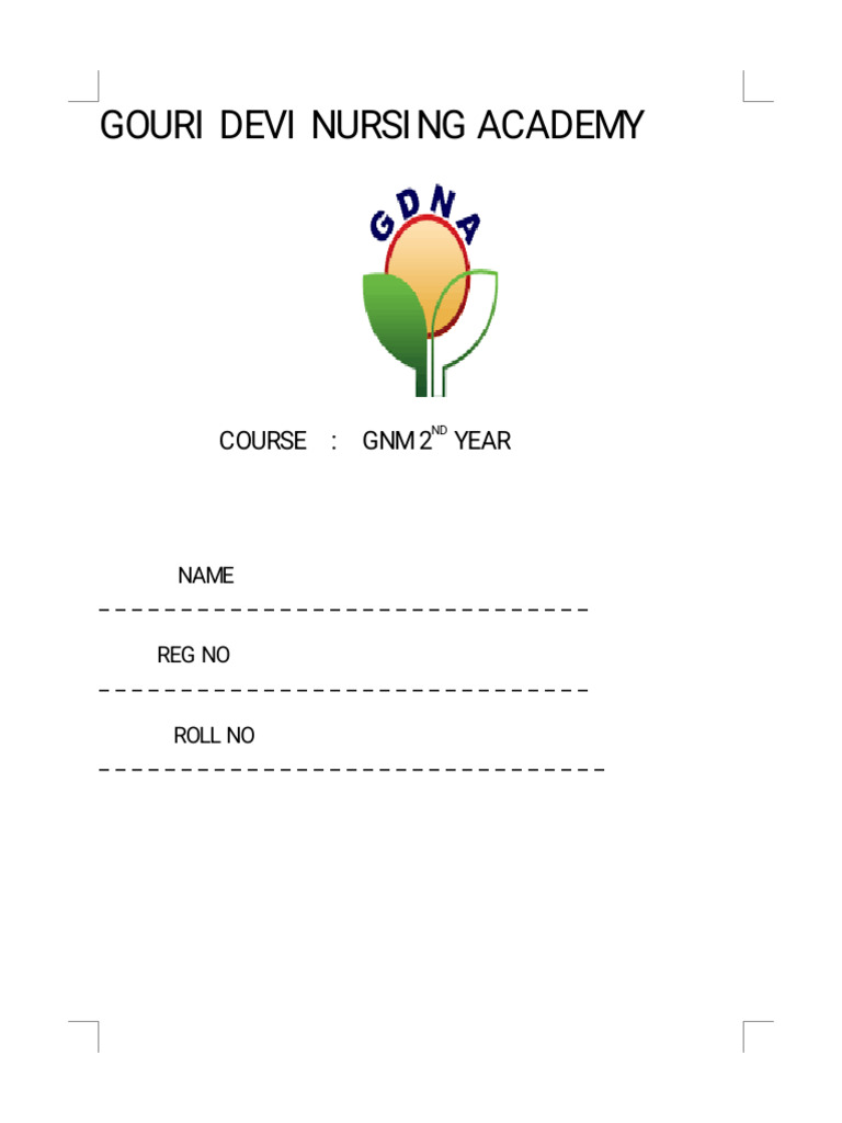 Gouri Devi Nursing Academy GNM 2nd Year | PDF