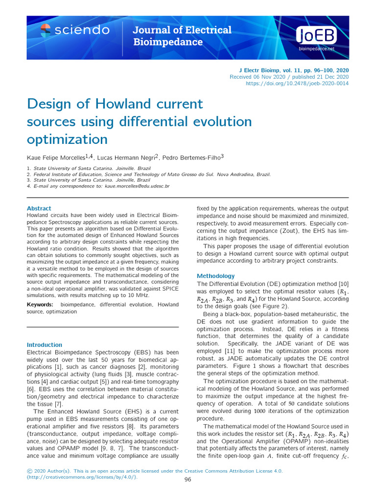 Design of Howland Current Sources Using Differential Evolution ...