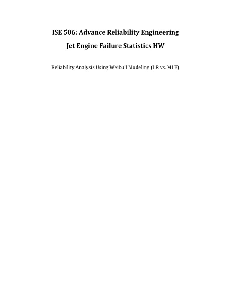 Jet Engine Failure Report, Rev.01 | PDF | Reliability Engineering | Estimation Theory